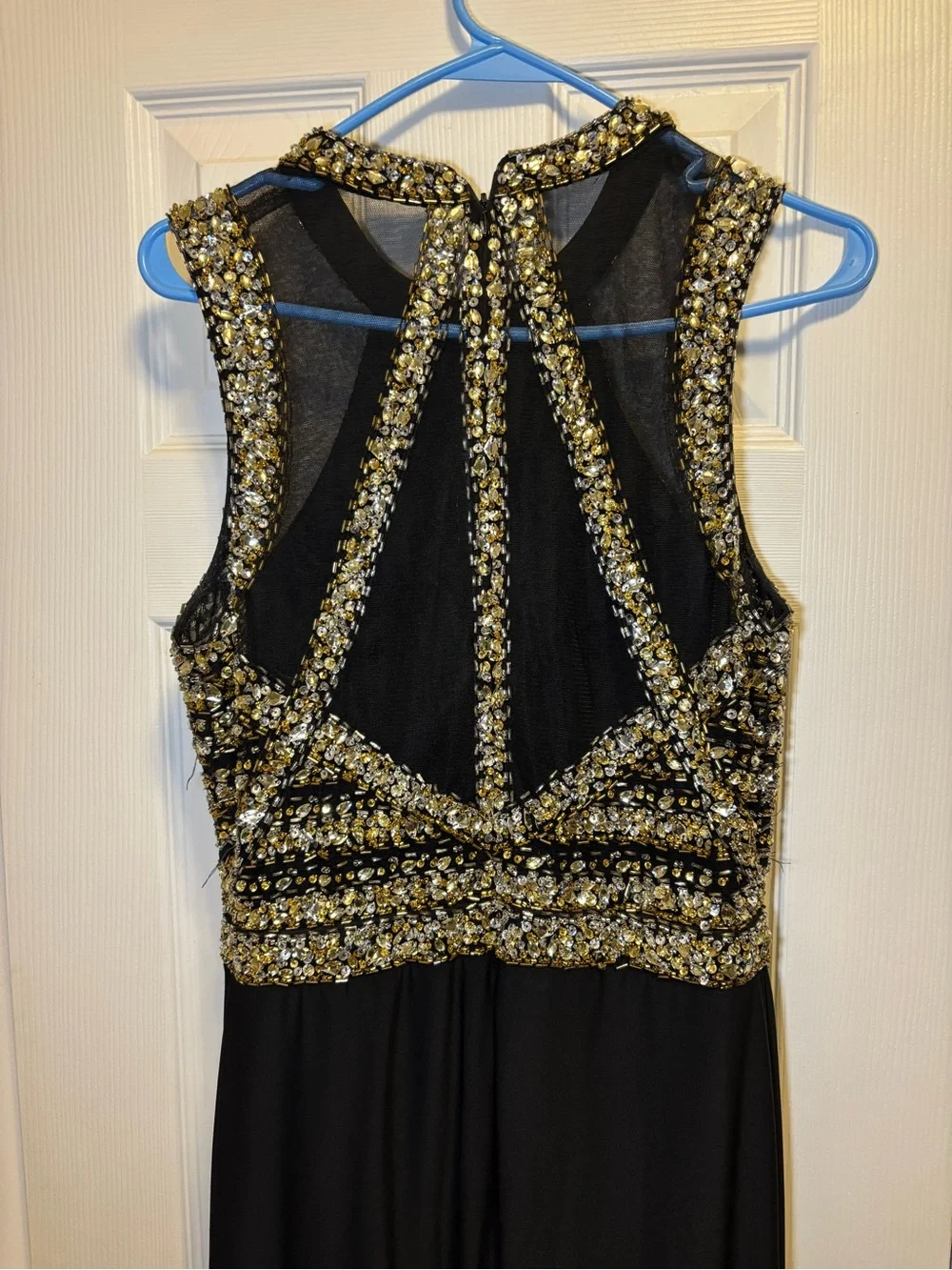 no brand | Dresses | Black Formal Gown With Gold And Silver Beading ...